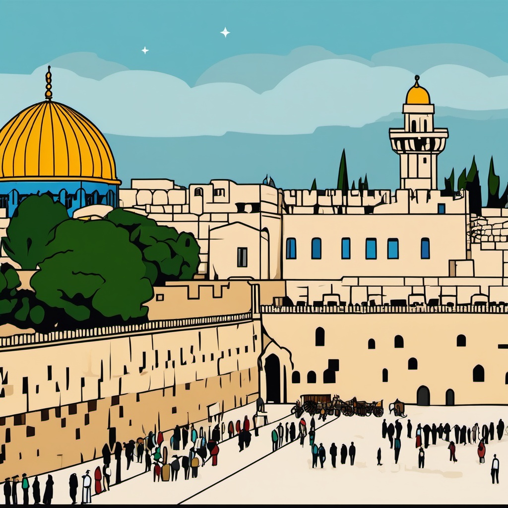 Jerusalem Clipart - Western Wall And Dome Of The Rock In