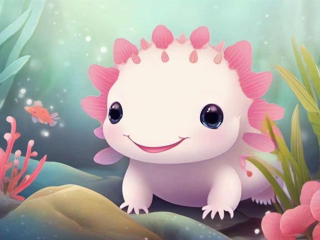 Axolotl Wallpaper Cute - Cute Axolotls In Soft Colors