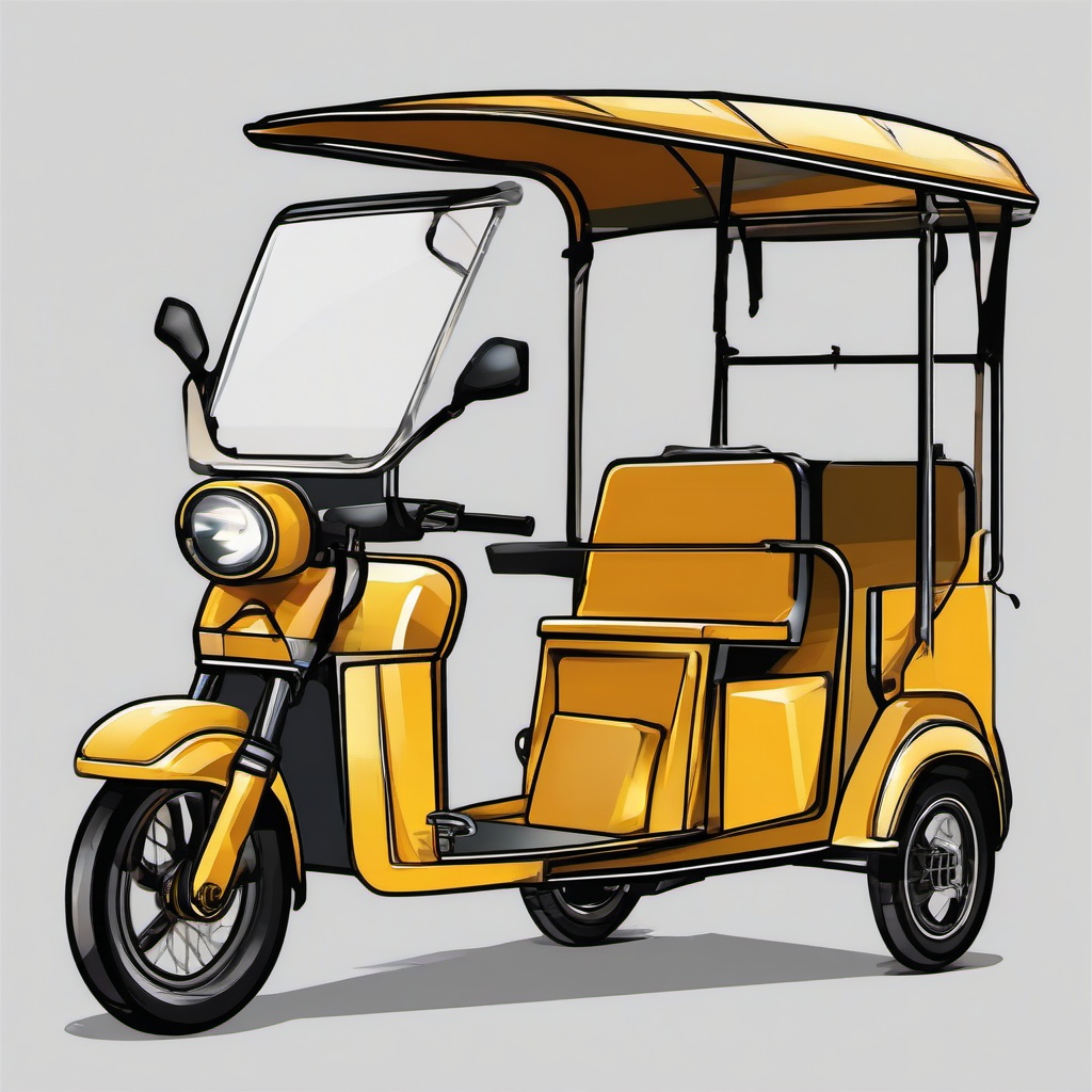 E-rickshaw Front-right Side View , Vector Illustration,