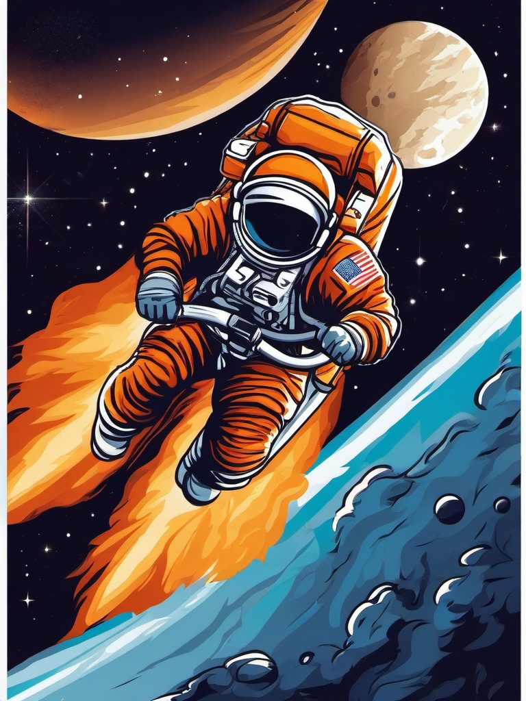 Astronaut Clipart - Astronaut Riding A Comet Clipart
