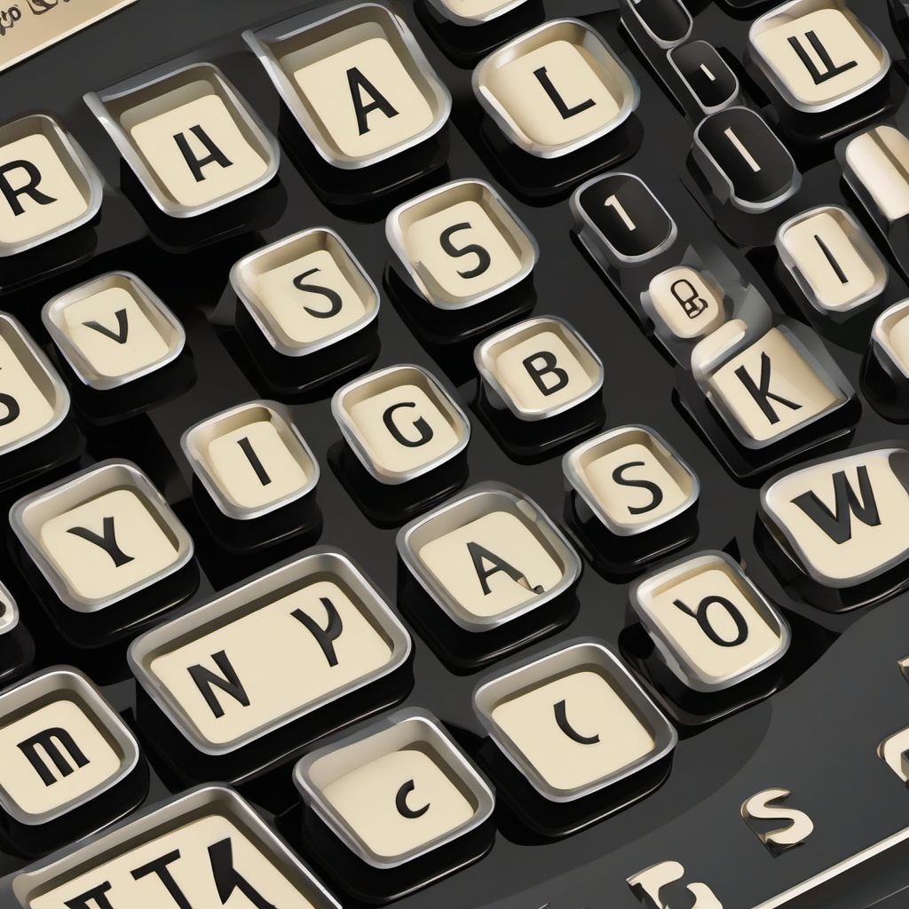 Close-up Of Vintage Typewriter Keys Clipart - Close-up View