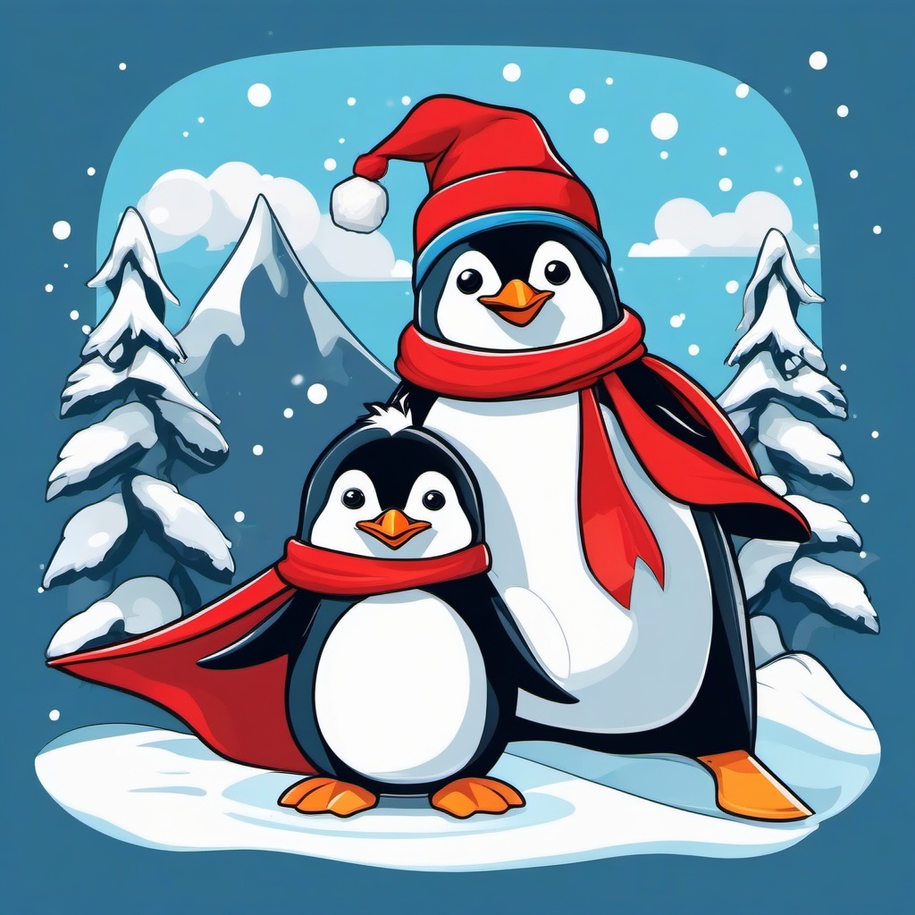 Goofy Penguins - Craft A Scene With Penguins Dressed In