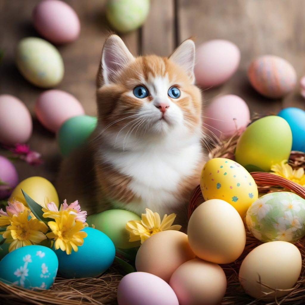 Cat Background Wallpaper - Easter Cat Background