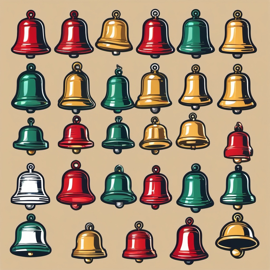 Bells Clipart, Shiny Bells Ringing With Holiday Cheer.
