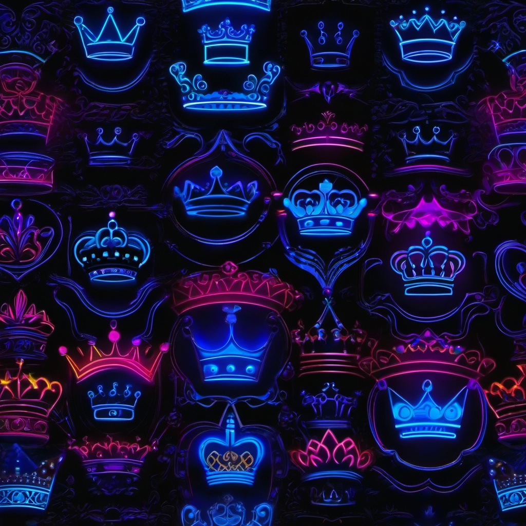 Neon Background Wallpaper - Blue Neon Crown Wallpaper