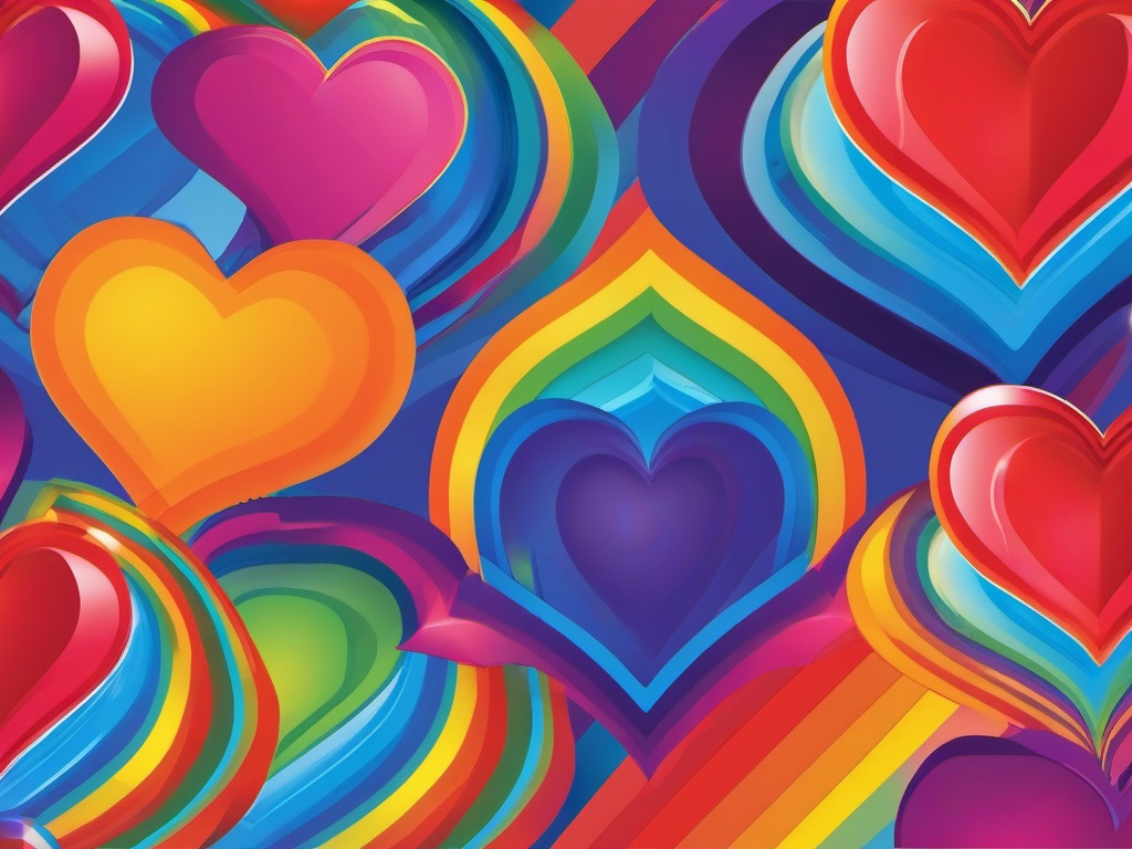 Heart Background Rainbow