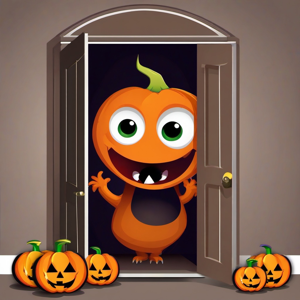 Happy Halloween Clipart - Monster In A Closet Clipart