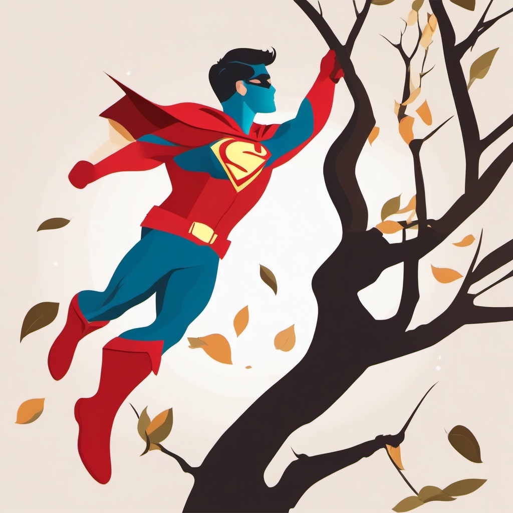 Superhero Clipart - Superhero Saving A Kitten From A Tree
