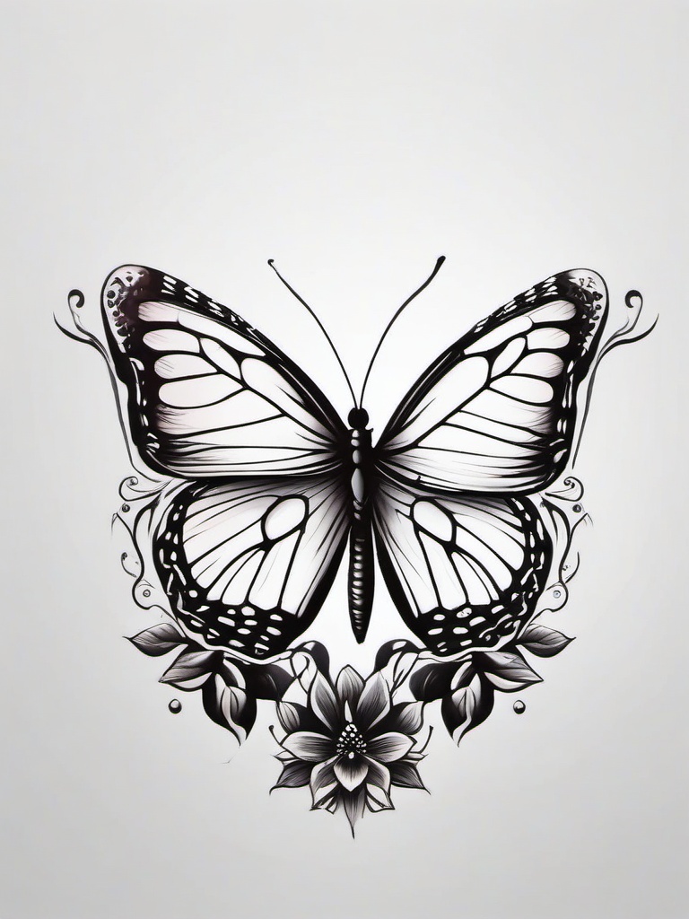 Nevertheless Butterfly Tattoo Simple Color Tattoo,