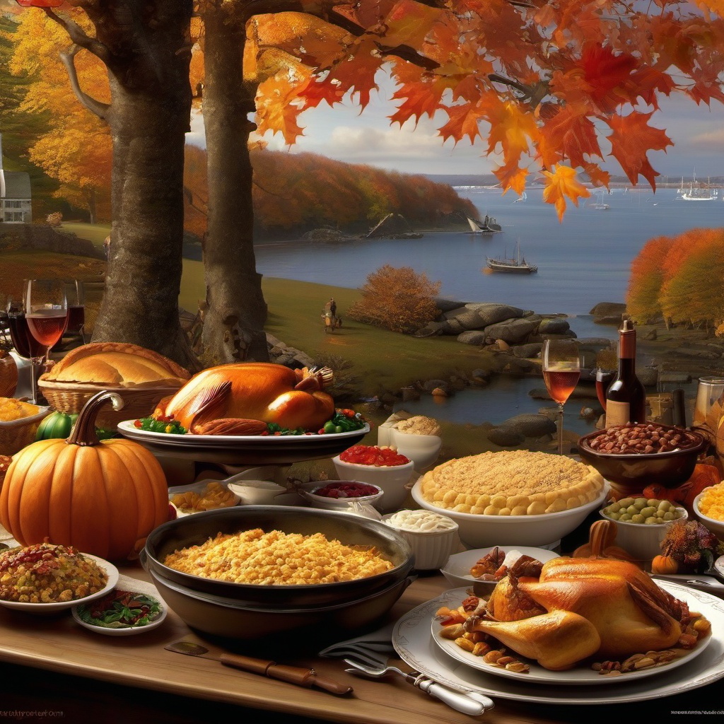 Thanksgiving Wallpaper - Thanksgiving Feast At Plymouth