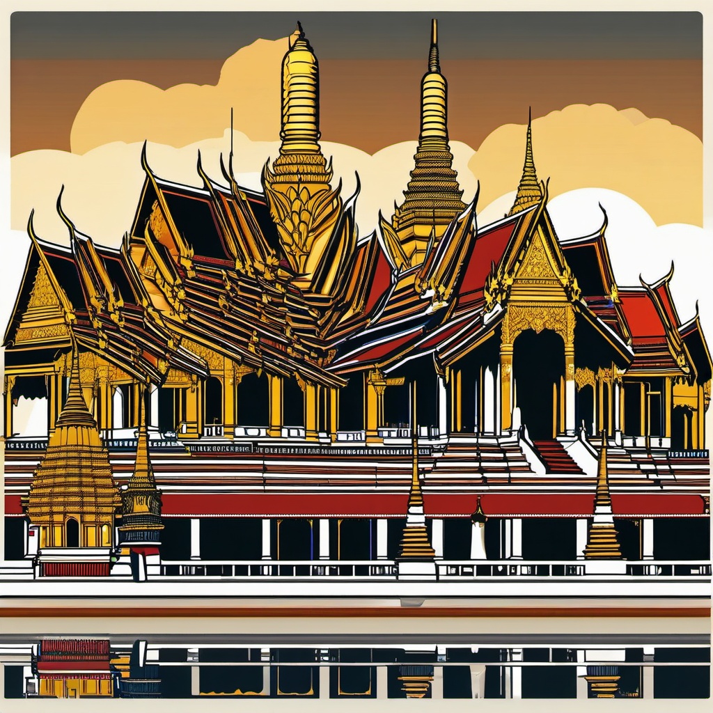 Bangkok Clipart - Wat Phra Kaew And Grand Palace In