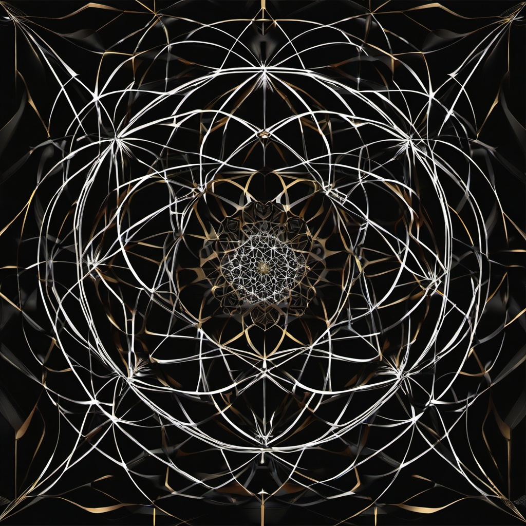 Geometric Background - Sacred Geometry Black Background