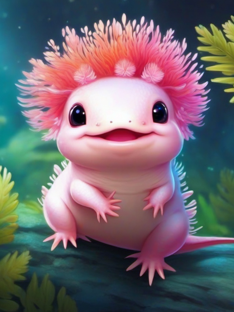 Axolotl Wallpaper Cute - Smiling Axolotls With Bright Hues