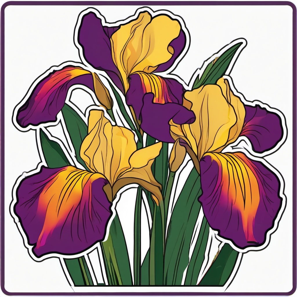 Iris Sticker - Experience The Regal Beauty Of Irises, With