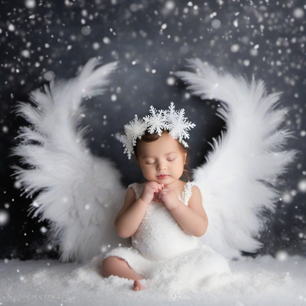Snow Background Wallpaper - Flour Angel Digital Backdrop