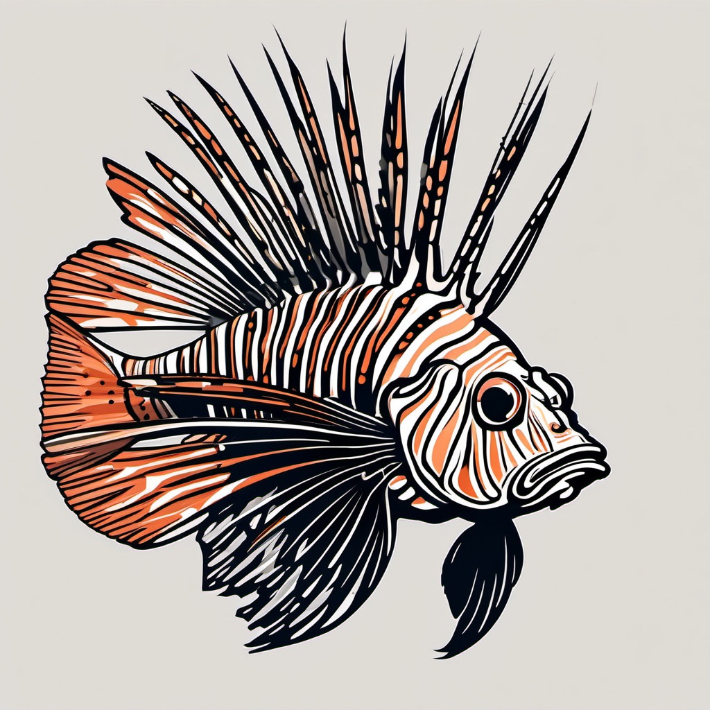 Lionfish Clipart - Lionfish Displaying Its Striking Spines