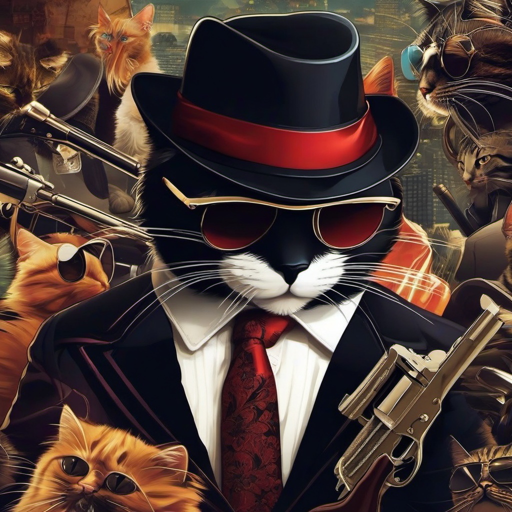 Cat Background Wallpaper - Gangster Cat Wallpaper