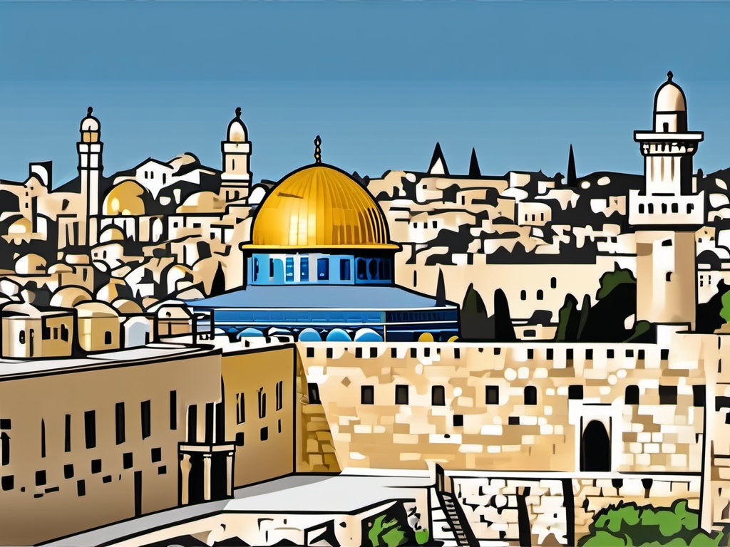 Jerusalem Clipart - Western Wall And Dome Of The Rock In