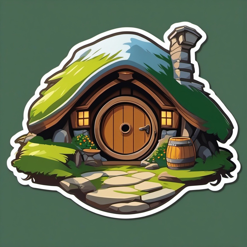 Hobbit Hole Sticker - Capture The Whimsy And Cozy Charm Of