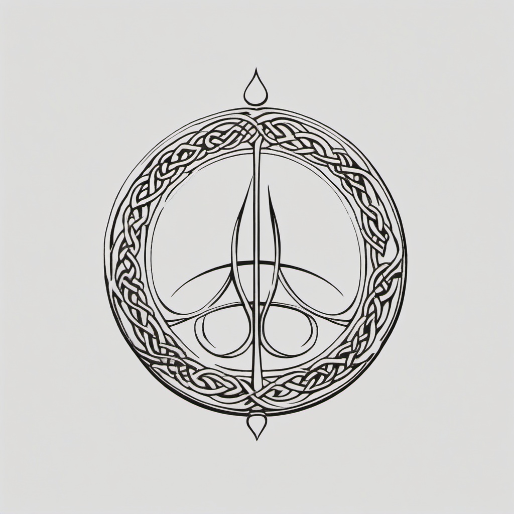 Awen Celtic Symbol Tattoo Simple Color