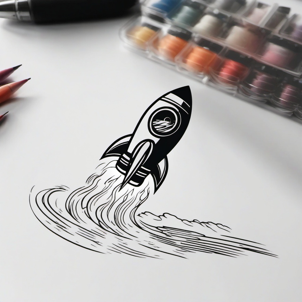 Rocket Tattoo - A Rocket Tattoo Blasting Off Into The