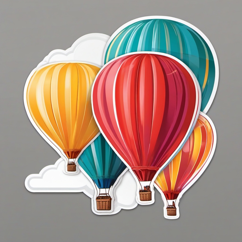 Hot Air Balloon Trio Sticker - Trio Of Colorful Hot Air