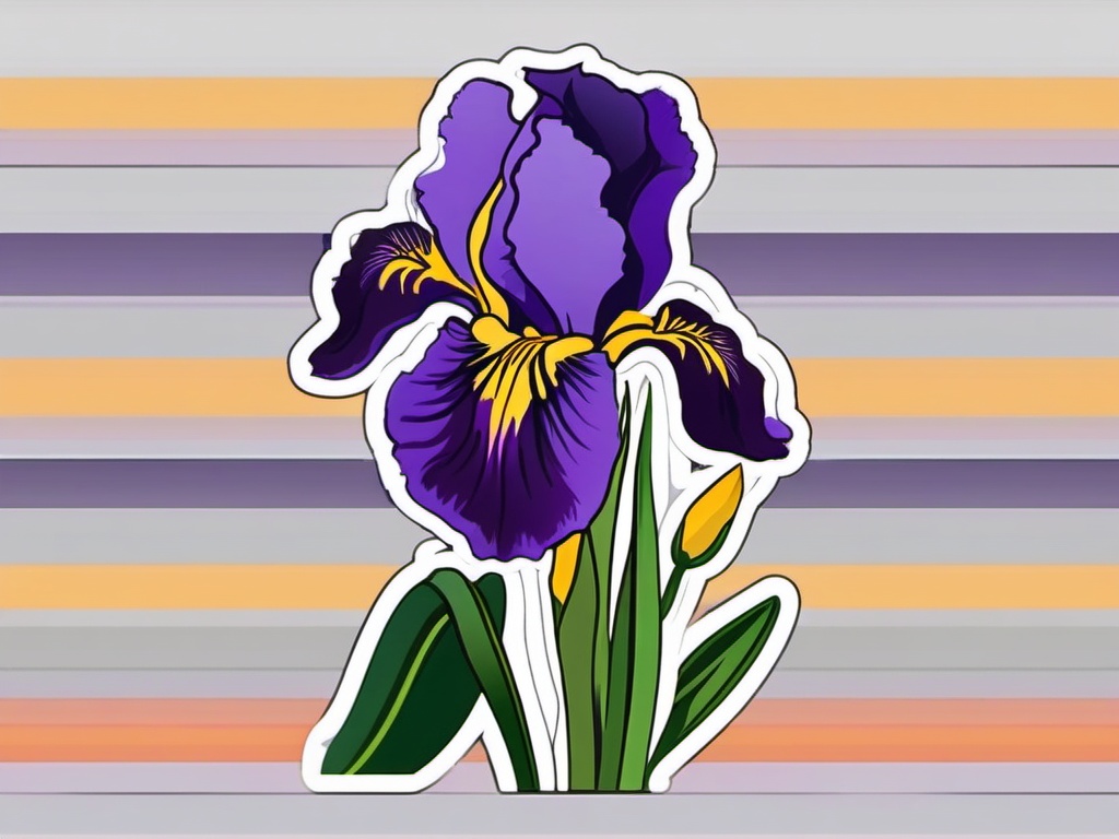 Iris Sticker - Experience The Regal Beauty Of Irises, With