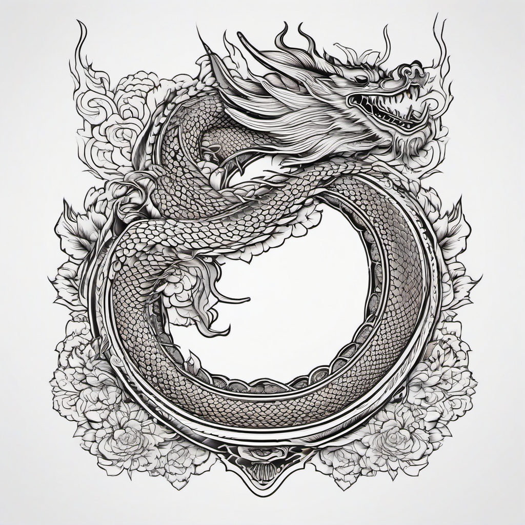 Dragon Sak Yant - Traditional Thai Tattoo Style Featuring A