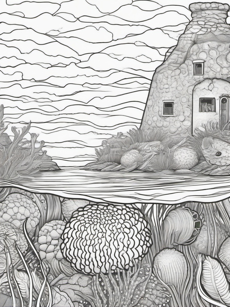 Sea Sponge Coloring Pages - Porous Ocean Dwelling Filter