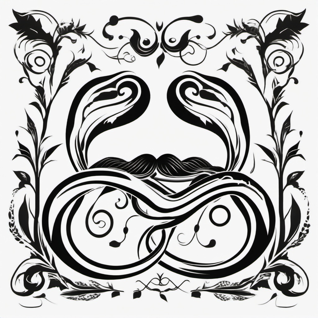 Mustache Tattoo - Tattoo Featuring A Snake-shaped Mustache.