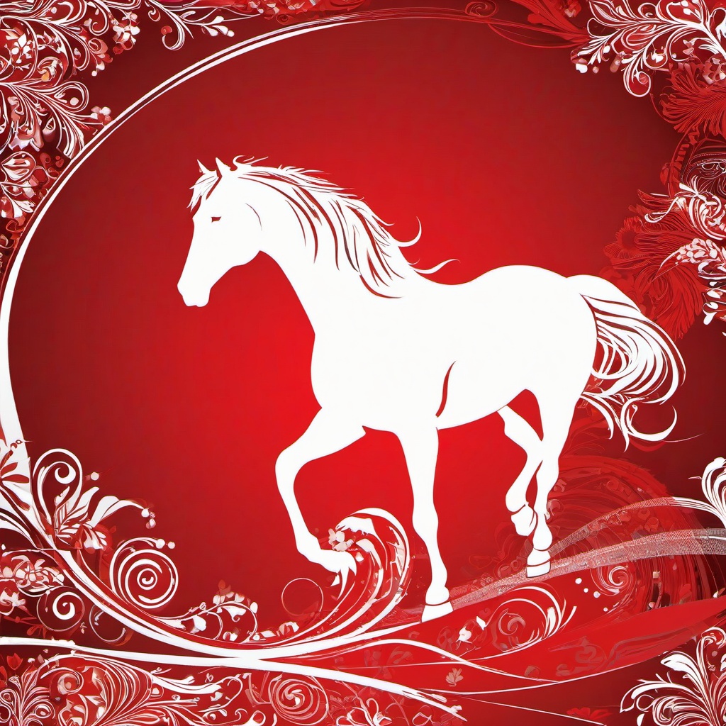 Red Background Wallpaper - 3 Red Horse Wallpaper