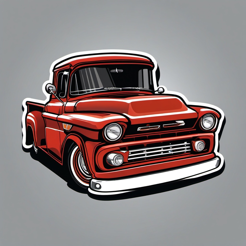 Vintage Pickup Truck Detail Sticker - Classic Cargo Hauler,